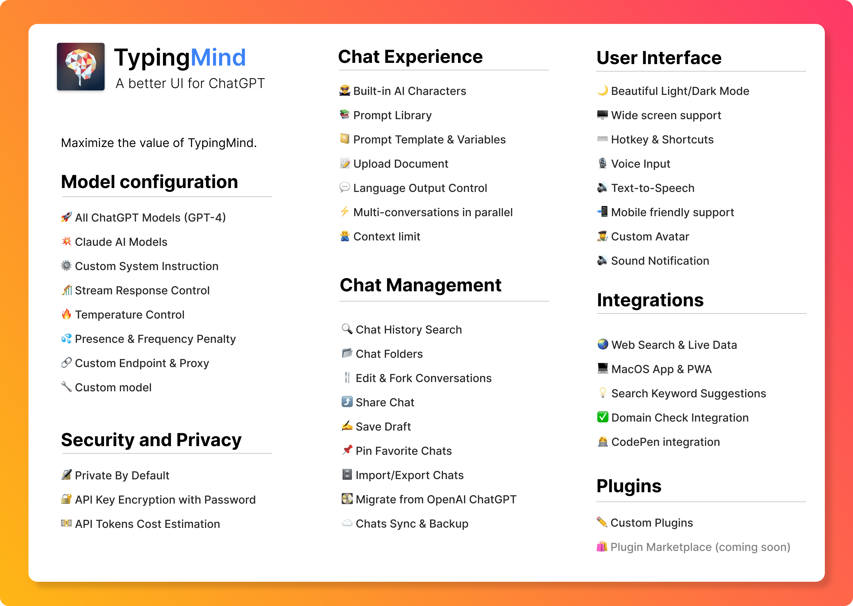 TypingMind — The best chat UI for AI models (ChatGPT, Gemini, Claude ...